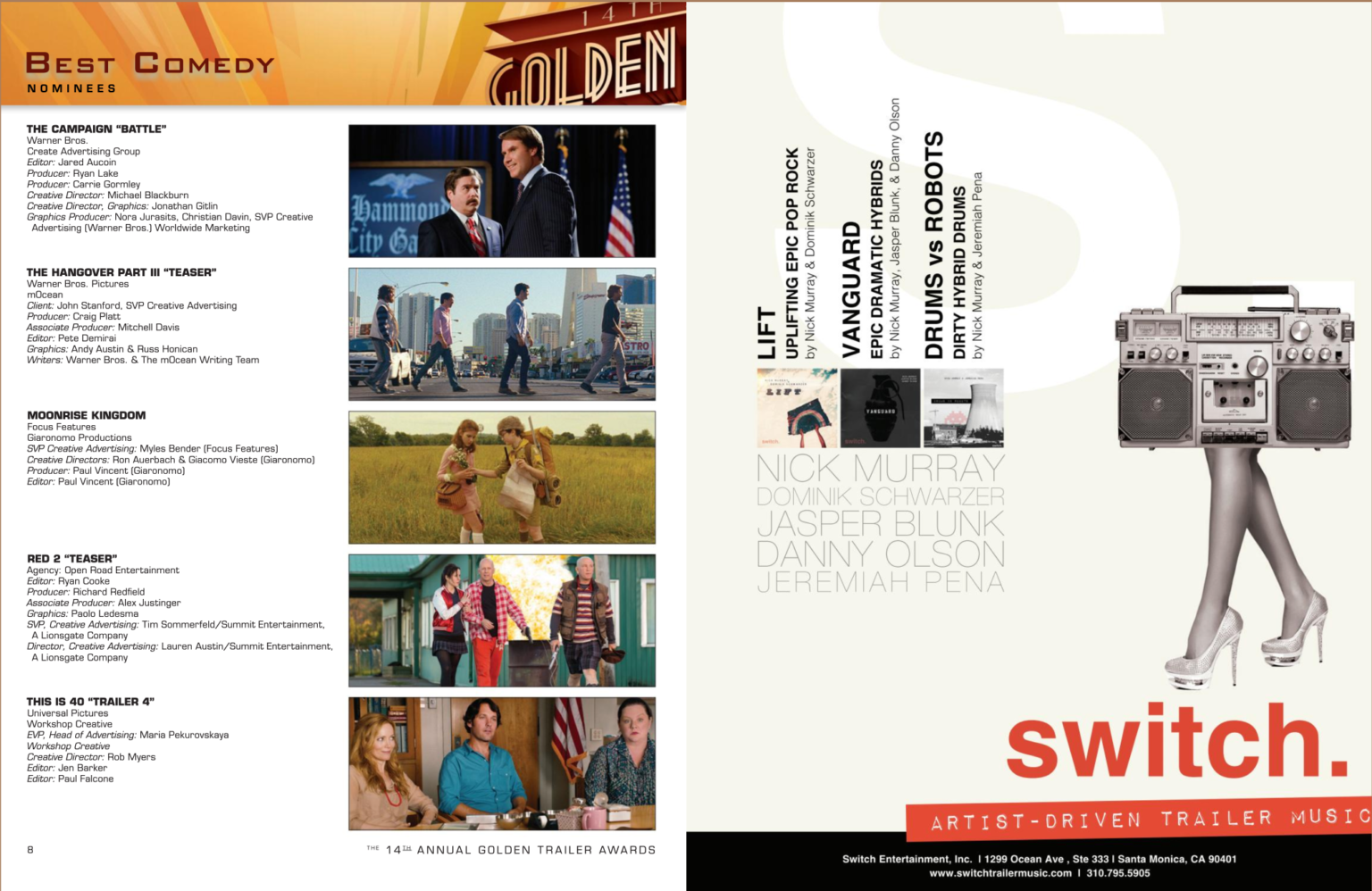 GTA14 Program Book (2013) – Golden Trailer Awards