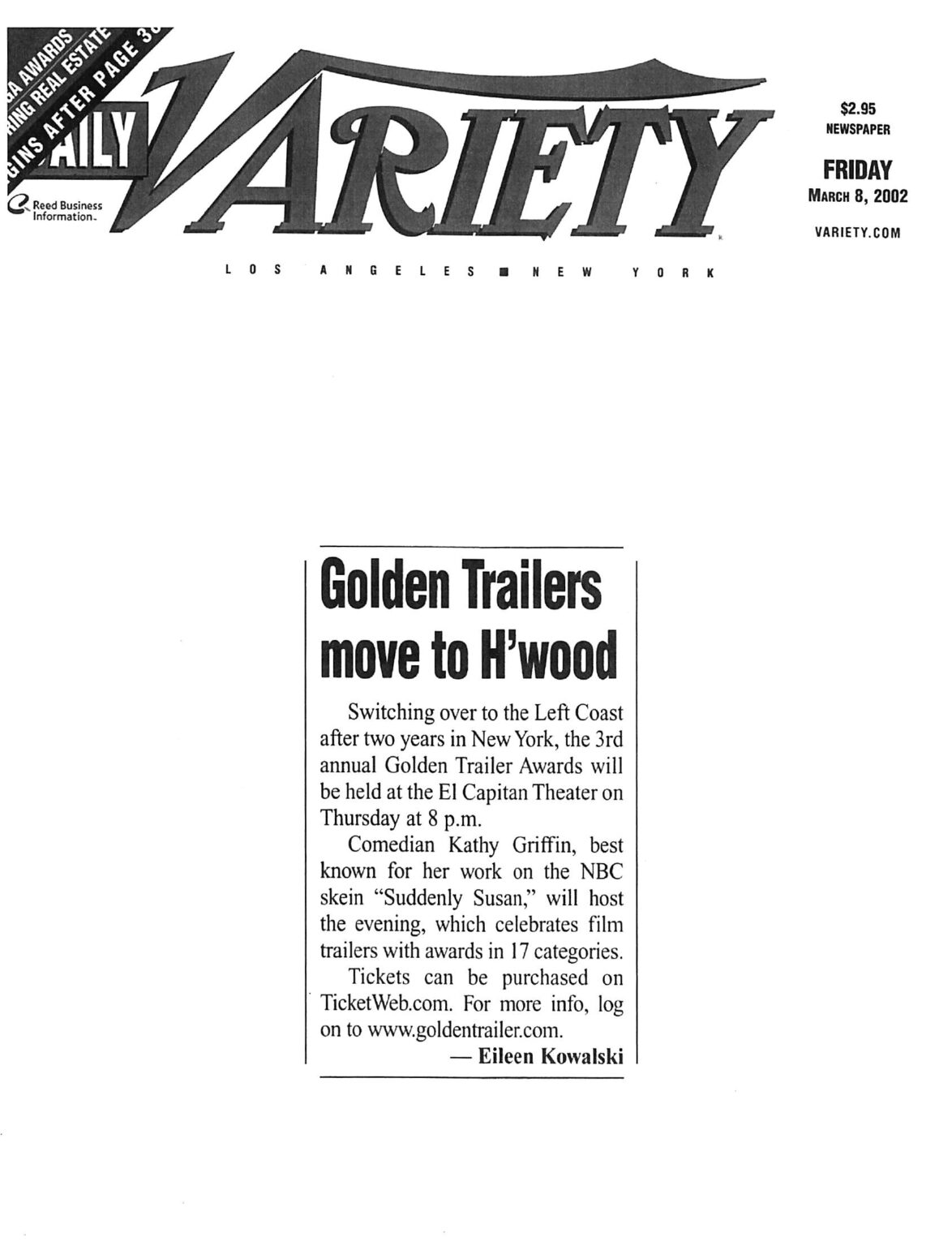 Golden Trailers move to H’wood – Golden Trailer Awards